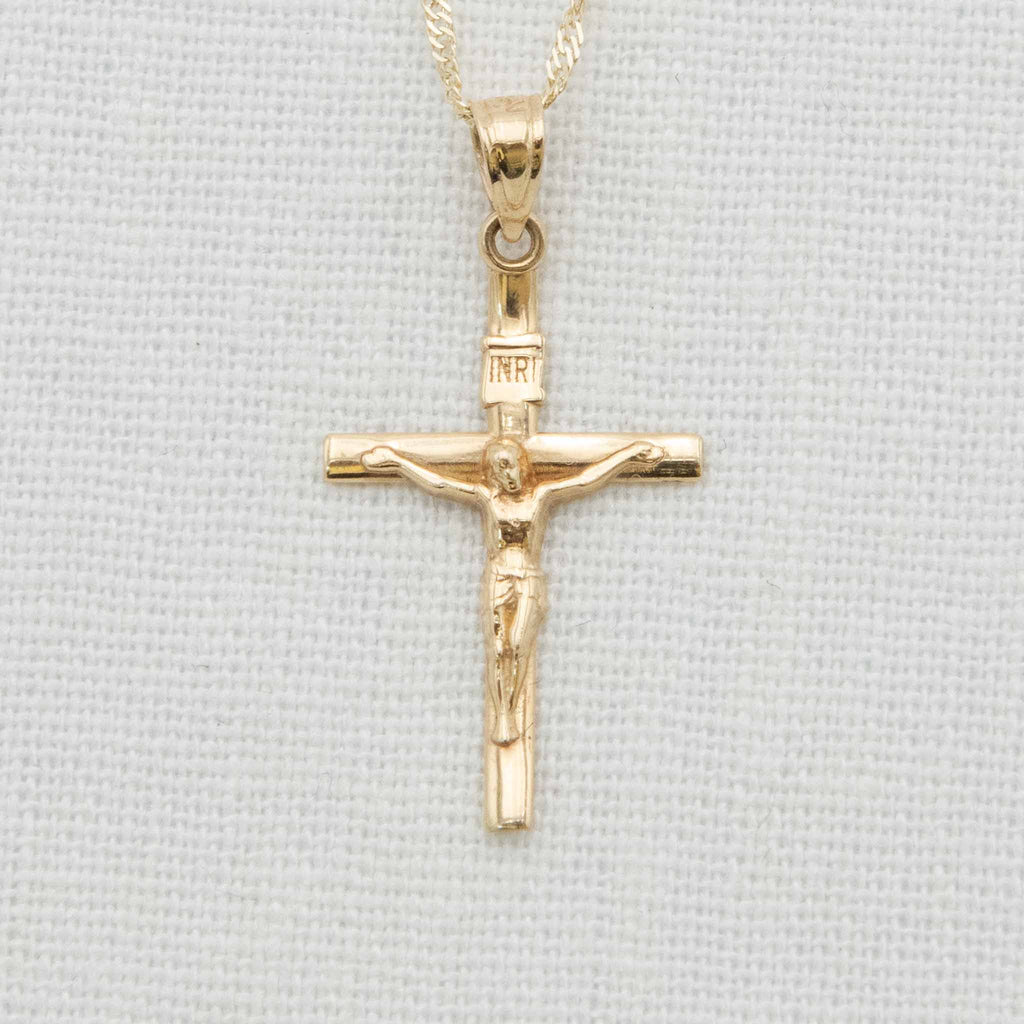 14k Gold Crucifix with Chain – Christeninggowns.com