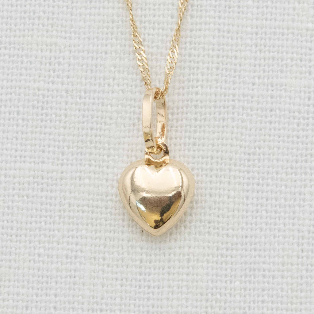 14k Gold Large Heart Charm & Chain – Christeninggowns.com