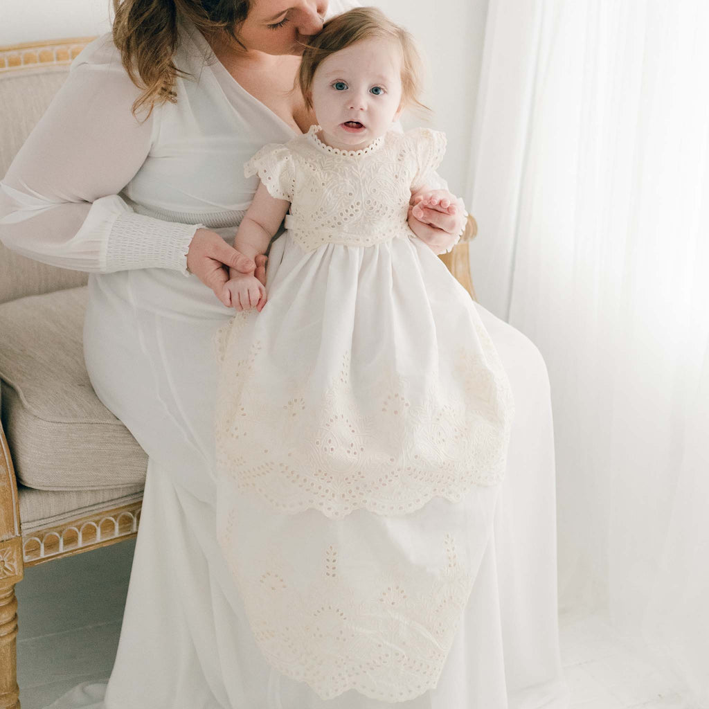 GIrls Cotton Baptism Gown | Ingrid – Christeninggowns.com